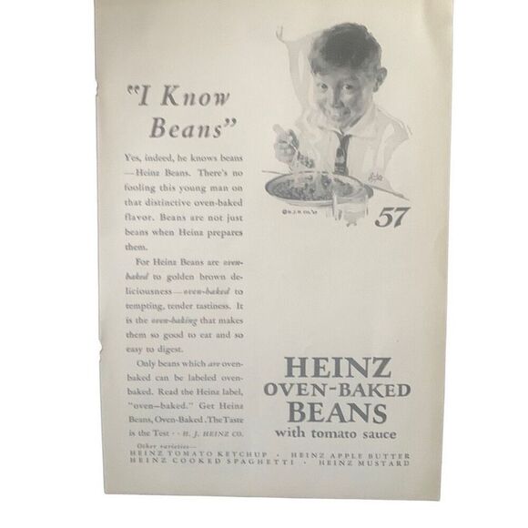 Heinz | Art | Vintage 927heinz Oven Baked Beans I Know Beans Ad ...